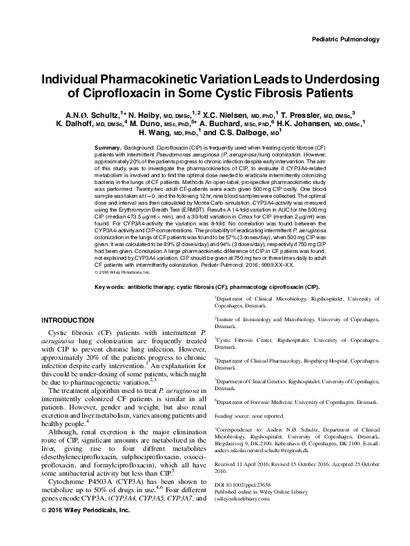 (PDF) Individual pharmacokinetic variation leads to underdosing of ...