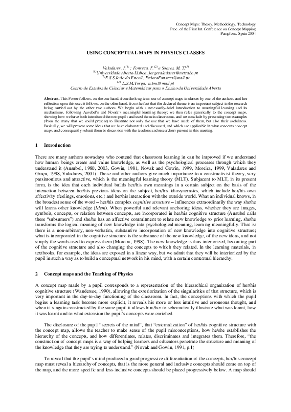 (PDF) Using conceptual maps in physics classes