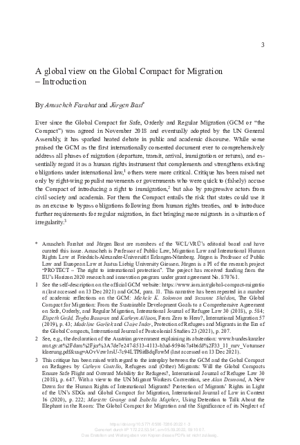 (PDF) A global view on the Global Compact for Migration – Introduction