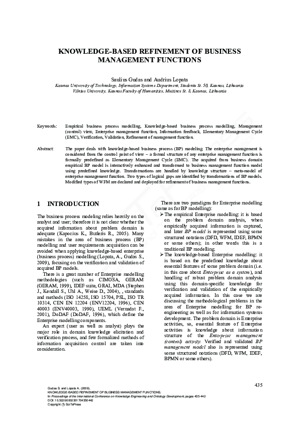 (PDF) Knowledge-Based Enhancement of Business Management Processes