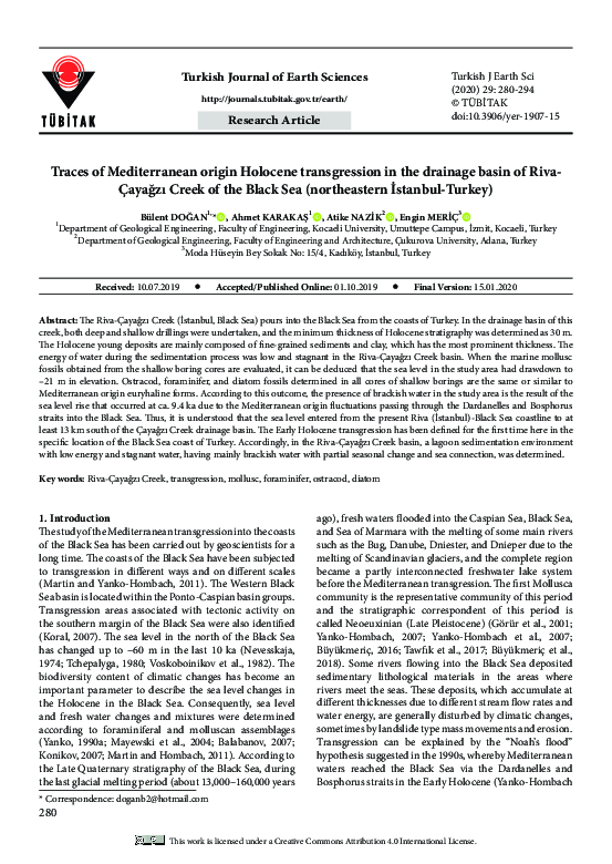 (PDF) Traces of Mediterranean origin Holocene transgression in the ...
