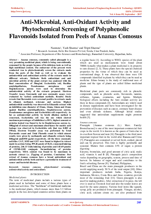 (PDF) Anti-Microbial, Anti-Oxidant Activity and Phytochemical Screening of Polyphenolic ...