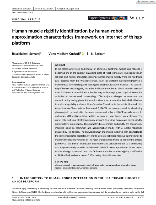 (PDF) Human muscle rigidity identification by human-robot approximation ...