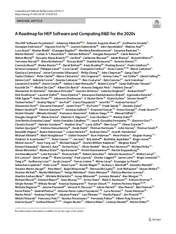 (PDF) A Roadmap for HEP Software and Computing R&D for the 2020s