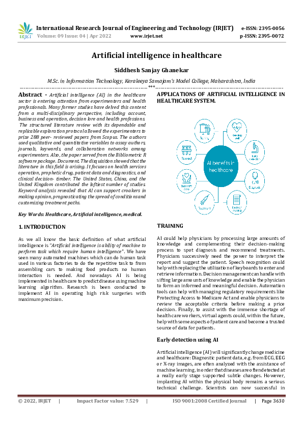 (PDF) Artificial intelligence in healthcare