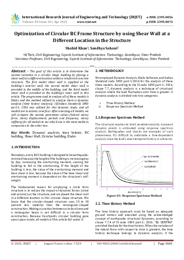 Pdf Seismic Performance Of Circular Rc Frames With Shear Walls