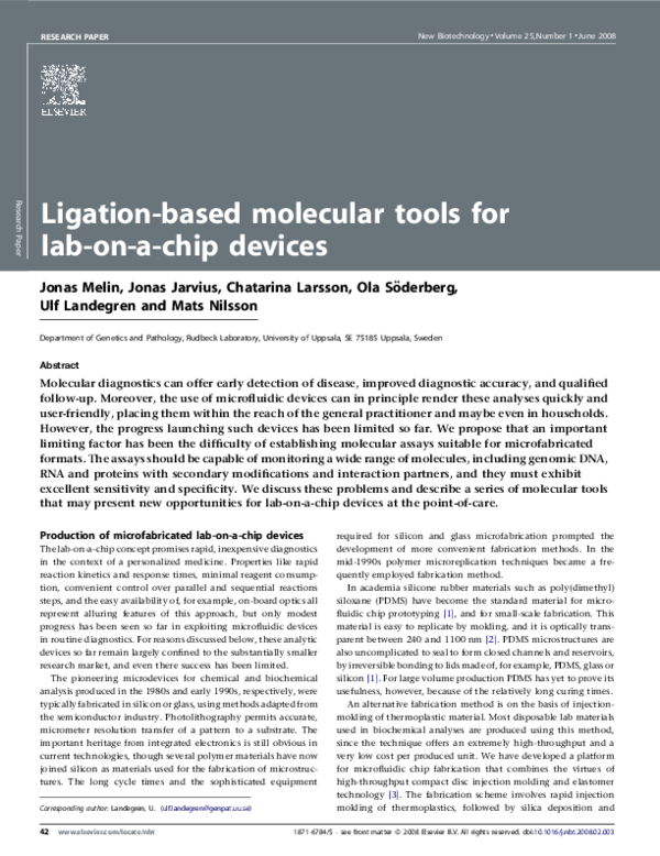 (PDF) Ligation-based molecular tools for lab-on-a-chip devices