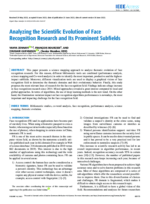 (PDF) Analyzing the Scientific Evolution of Face Recognition Research ...