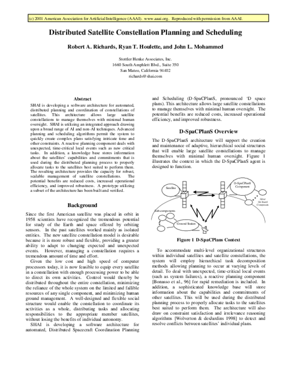 (PDF) Distributed satellite constellation planning and scheduling