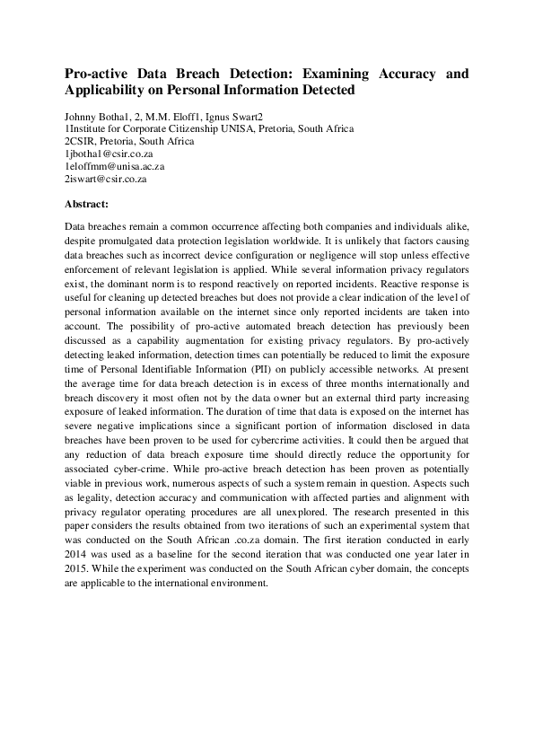 (PDF) Pro-active data breach detection: examining accuracy and ...