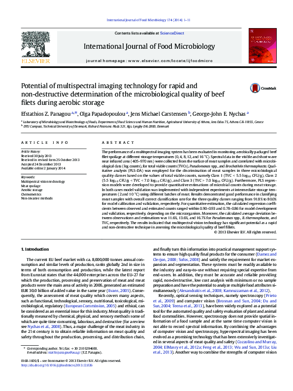 (PDF) Potential of multispectral imaging technology for rapid and non-destructive determination ...