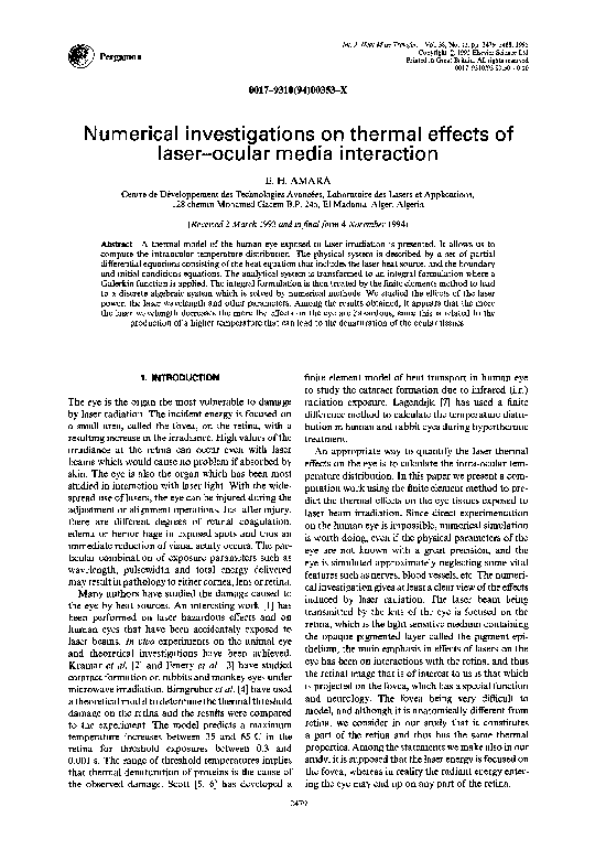 (PDF) Numerical investigations on thermal effects of laser-ocular media ...