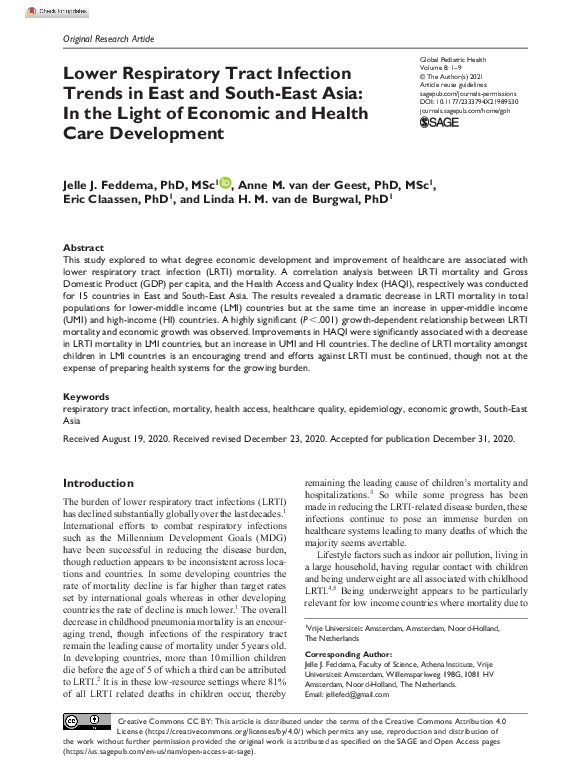 (PDF) Lower Respiratory Tract Infection Trends in East and South-East Asia: In the Light of ...
