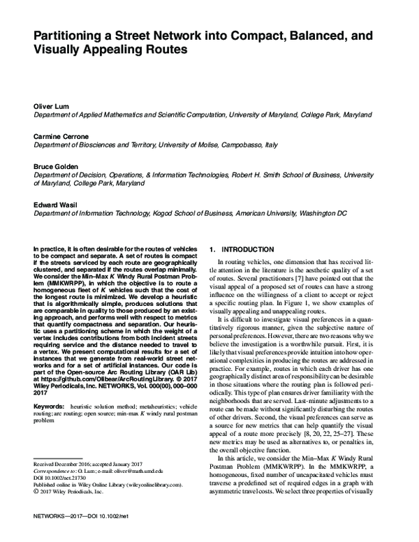 (PDF) Partitioning a street network into compact, balanced, and ...