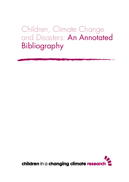 (PDF) Children, climate change and disasters: An annotated bibliography