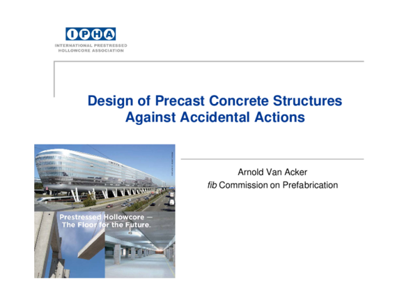 (PDF) fib Bulletin 63. Design of precast concrete structures against accidental actions