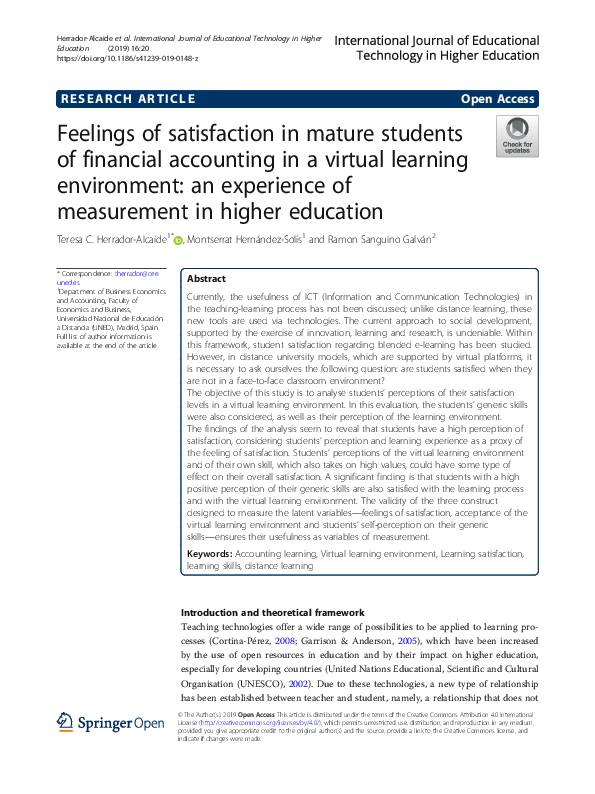 (PDF) Feelings of satisfaction in mature students of financial ...