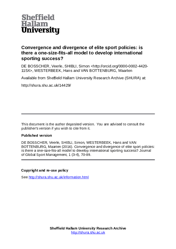 (PDF) Convergence and Divergence of Elite Sport Policies: Is There a ...