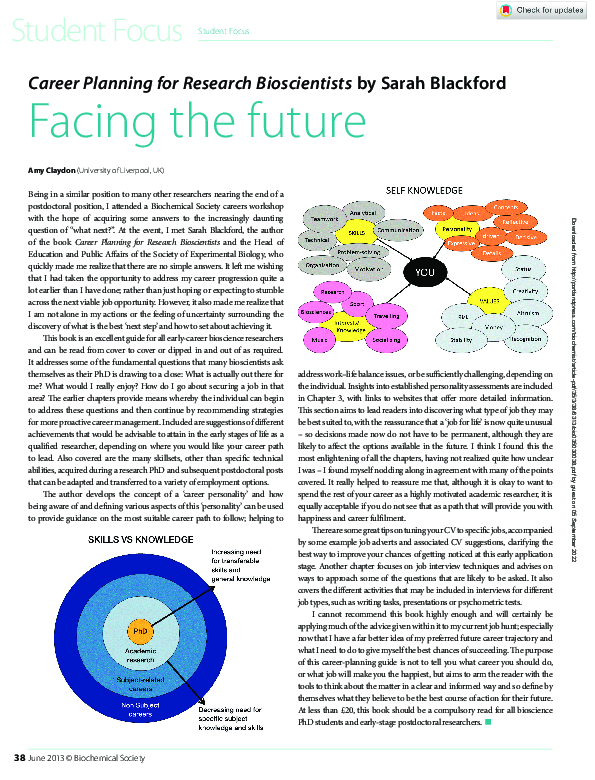 (PDF) Facing the future: Career Planning for Research Bioscientists by ...