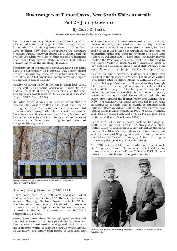 (PDF) Bushrangers at Timor Caves, New South Wales Australia Part 2 ...