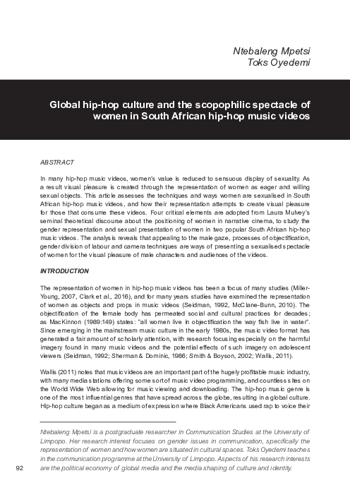(PDF) Global hip-hop culture and the scopophilic spectacle of women in ...