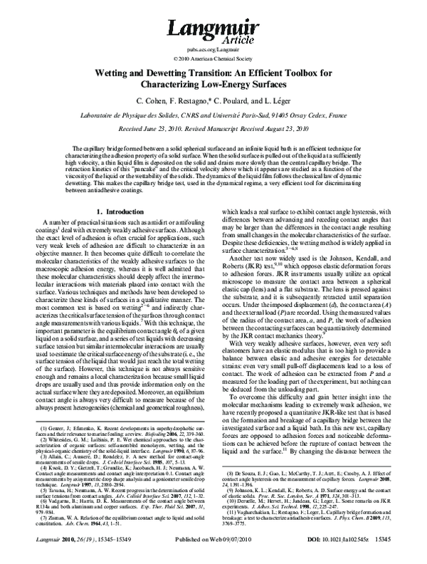 (PDF) Wetting and Dewetting Transition: An Efficient Toolbox for ... (PDF) Wetting and Dewetting Transition: An Efficient Toolbox for ...