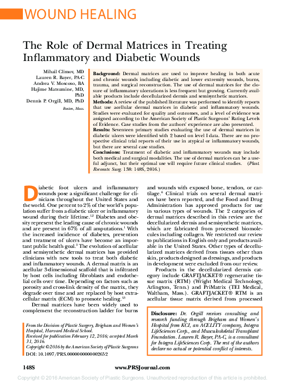 (PDF) The Role of Dermal Matrices in Treating Inflammatory and Diabetic ...