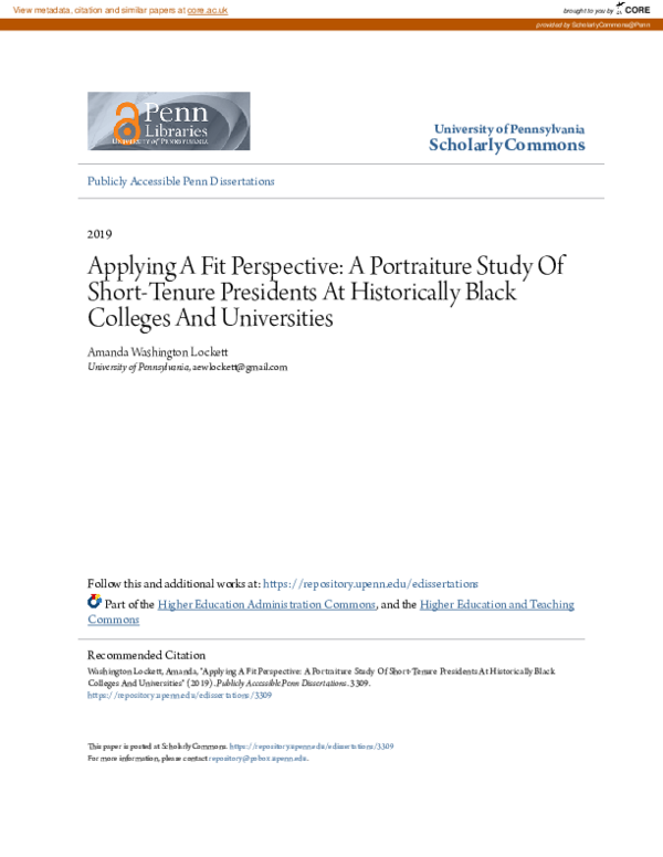 (PDF) Applying a Fit Perspective: A Portraiture Study of Short-Tenure ...