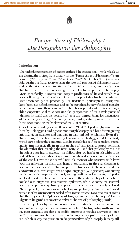 (PDF) Perspectives of Philosophy. Introduction