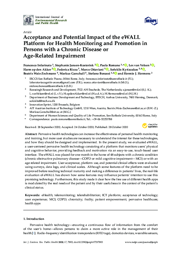 (PDF) Acceptance and Potential Impact of the eWALL Platform for Health ...