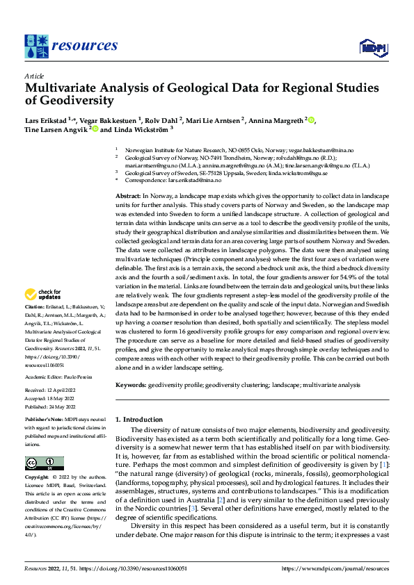 (PDF) Multivariate Analysis of Geological Data for Regional Studies of ...