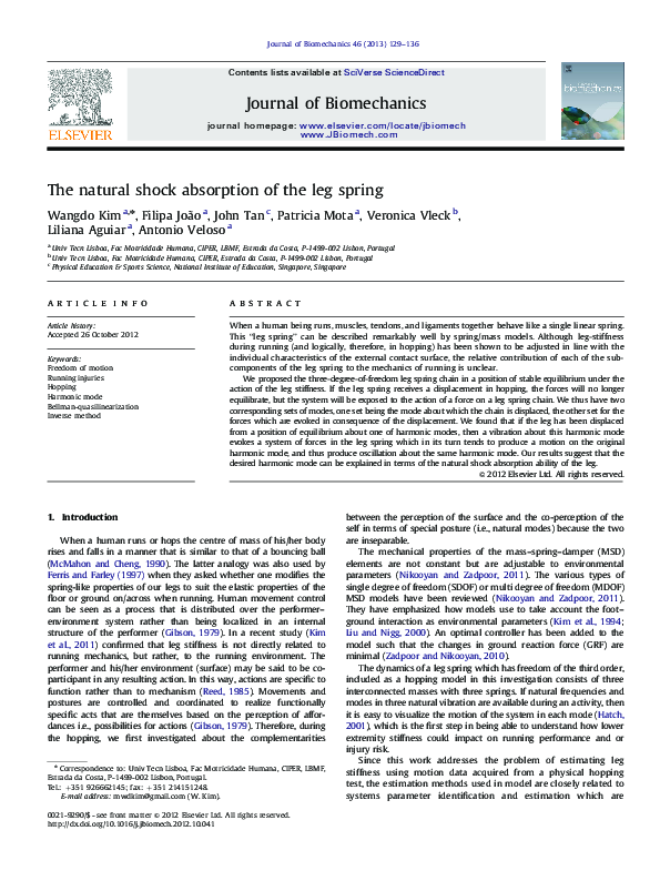 (PDF) Natural Shock Absorption of the Leg Spring