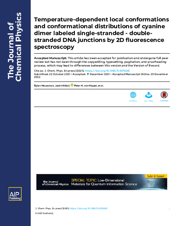 (PDF) Temperature-dependent local conformations and conformational ...