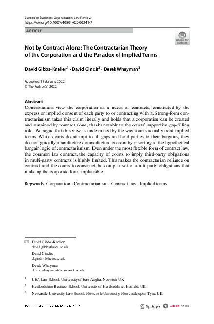 (PDF) Not by Contract Alone: The Contractarian Theory of the ...