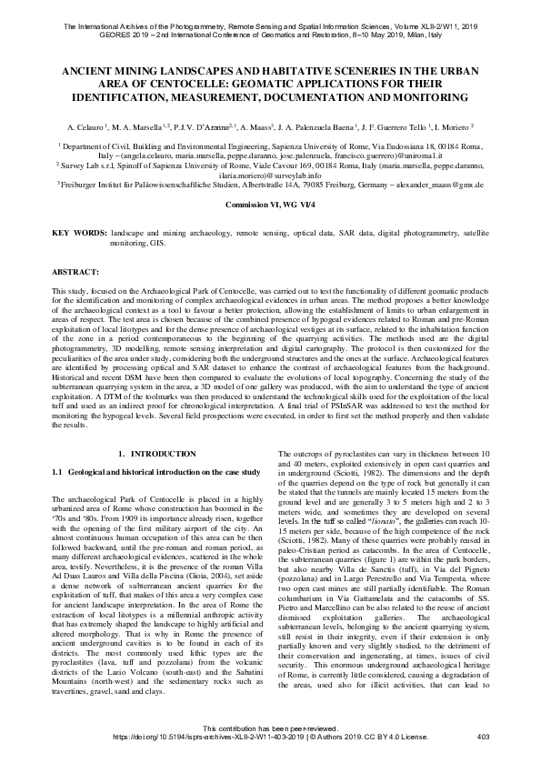 (PDF) Geomatic Methods for Identifying Ancient Mining