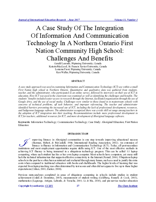 (PDF) A Case Study Of The Integration Of Information And Communication ...