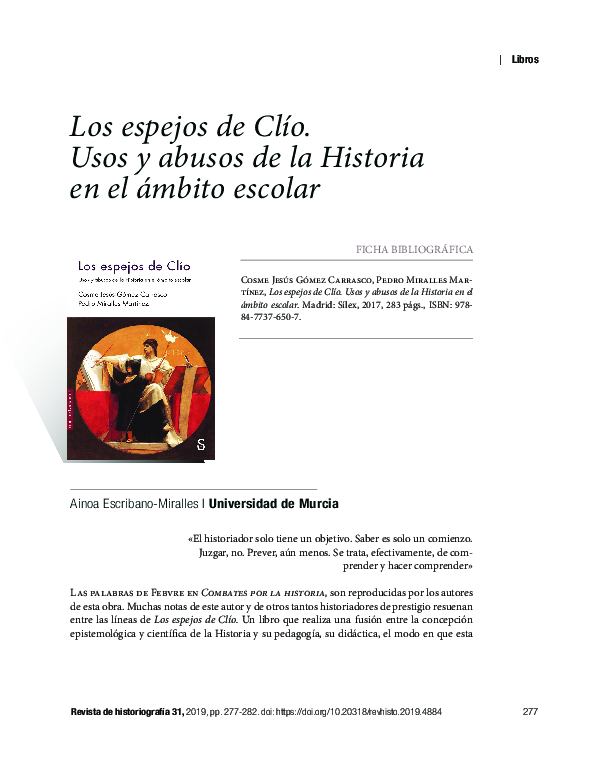 (PDF) Los espejos de Clío: usos y abusos de la historia en el ámbito ...