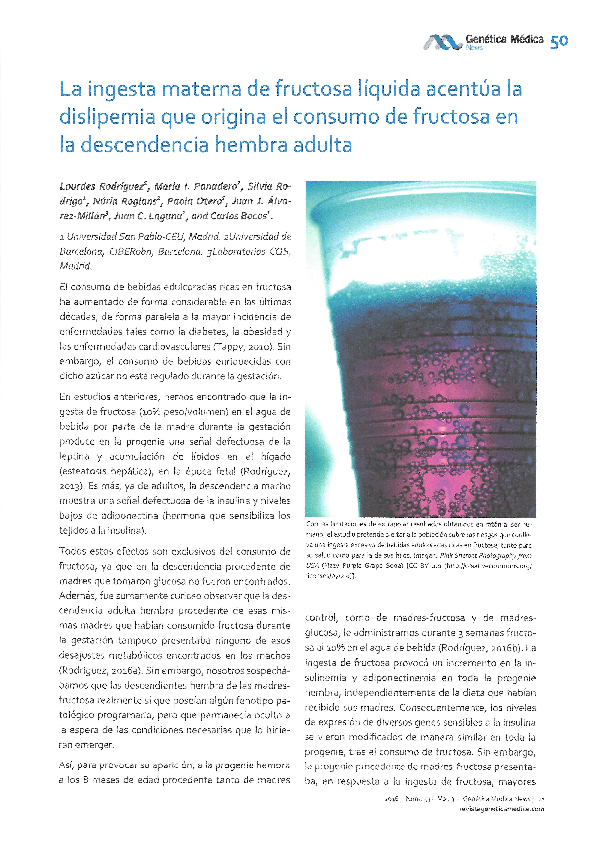 (PDF) La ingesta materna de fructosa líquida acentúa la dislipemia que ...