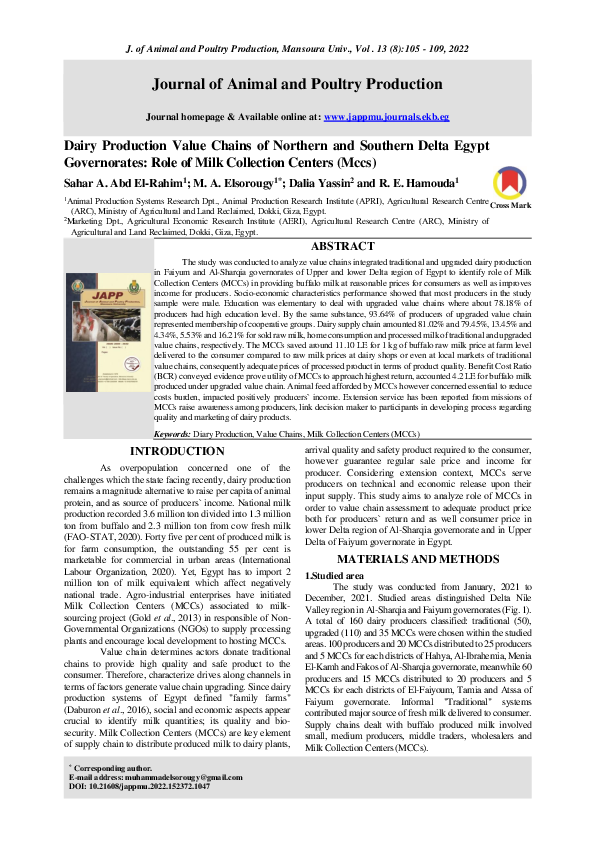 (PDF) Journal of Animal and Poultry Production