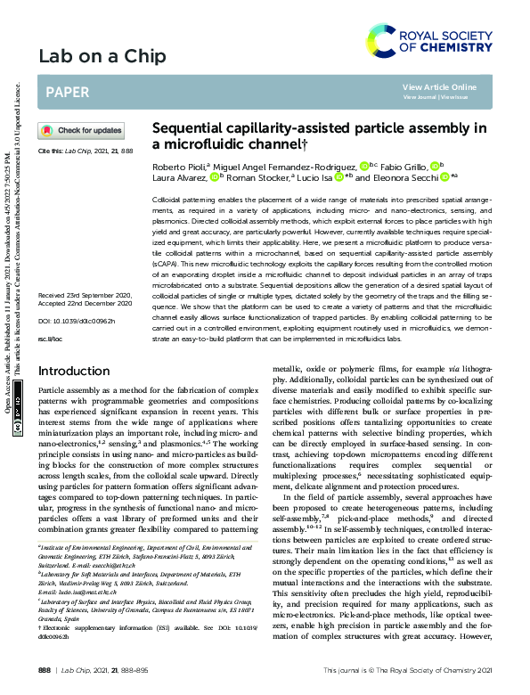 (PDF) Sequential capillarity-assisted particle assembly in a microfluidic channel