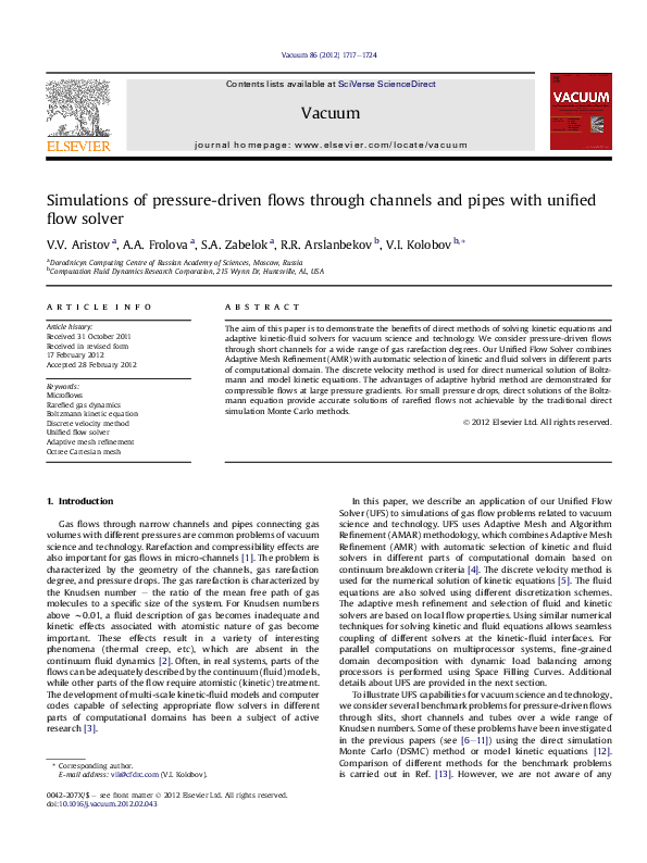 (PDF) Simulations of pressure-driven flows through channels and pipes with unified flow solver ...