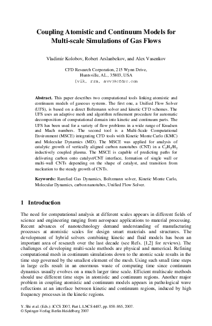 Pdf Coupling Atomistic And Continuum Models For Multi Scale