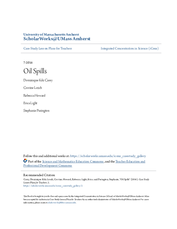 (PDF) Oil Spills | Erica Light - Academia.edu