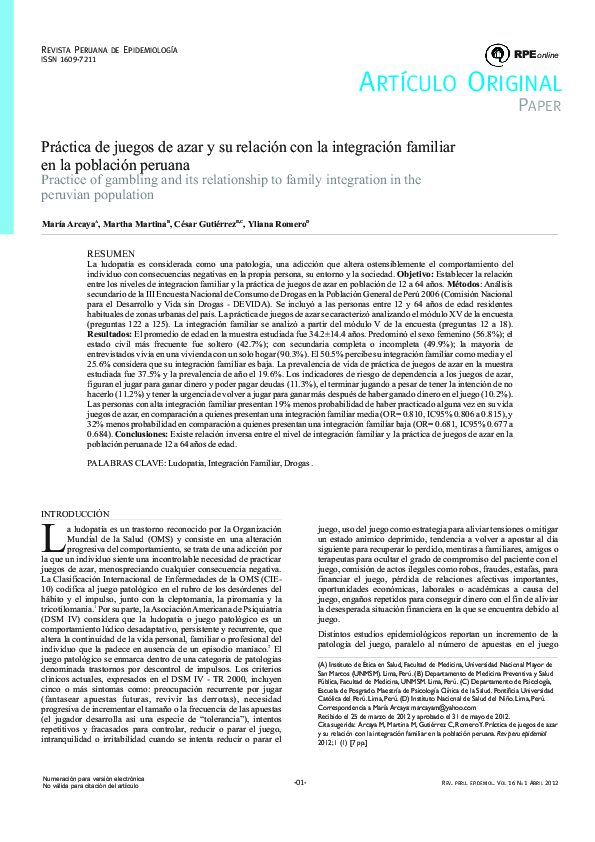 (PDF) Revista Peruana De Epidemiología Artículo Original Paper a B B,C D