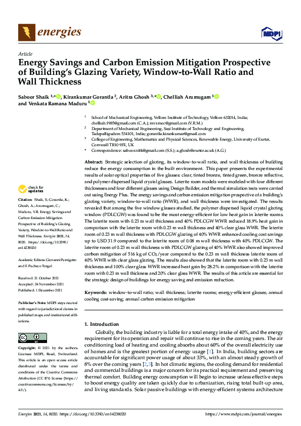 (PDF) Energy Savings and Carbon Emission Mitigation Prospective of ...