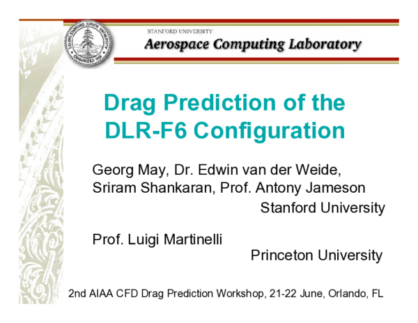(PDF) Drag Prediction of the DLR-F6 Configuration