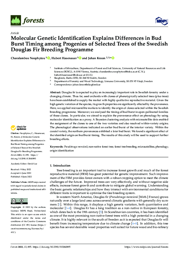 (PDF) Molecular Genetic Identification Explains Differences in Bud ...