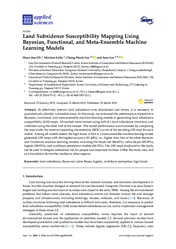(PDF) Land Subsidence Susceptibility Mapping Using Bayesian, Functional, and Meta-Ensemble ...