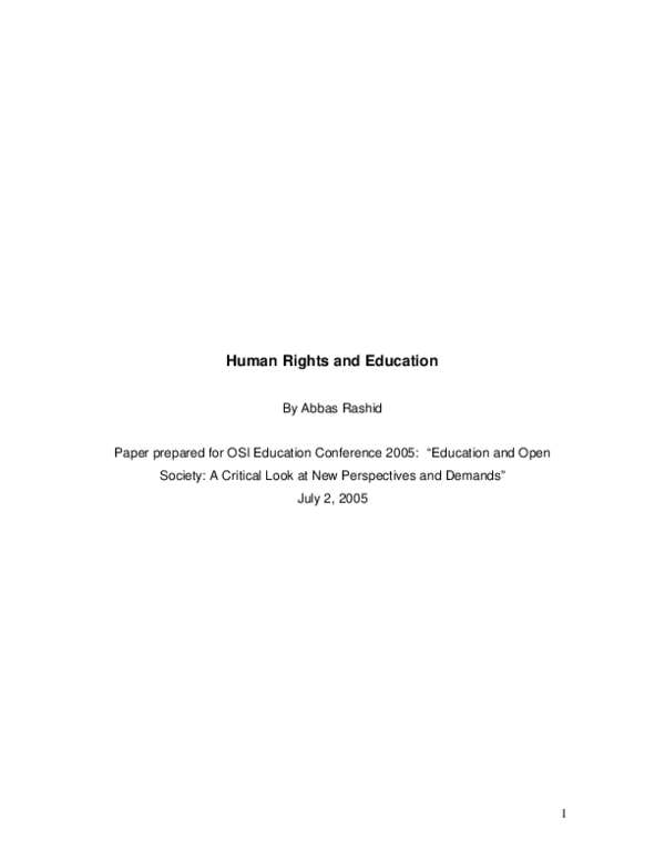 (PDF) Human Rights and Education