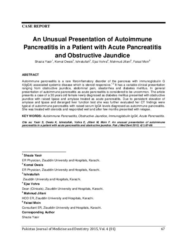 (PDF) An Unusual Presentation of Autoimmune Pancreatitis in a Patient ...